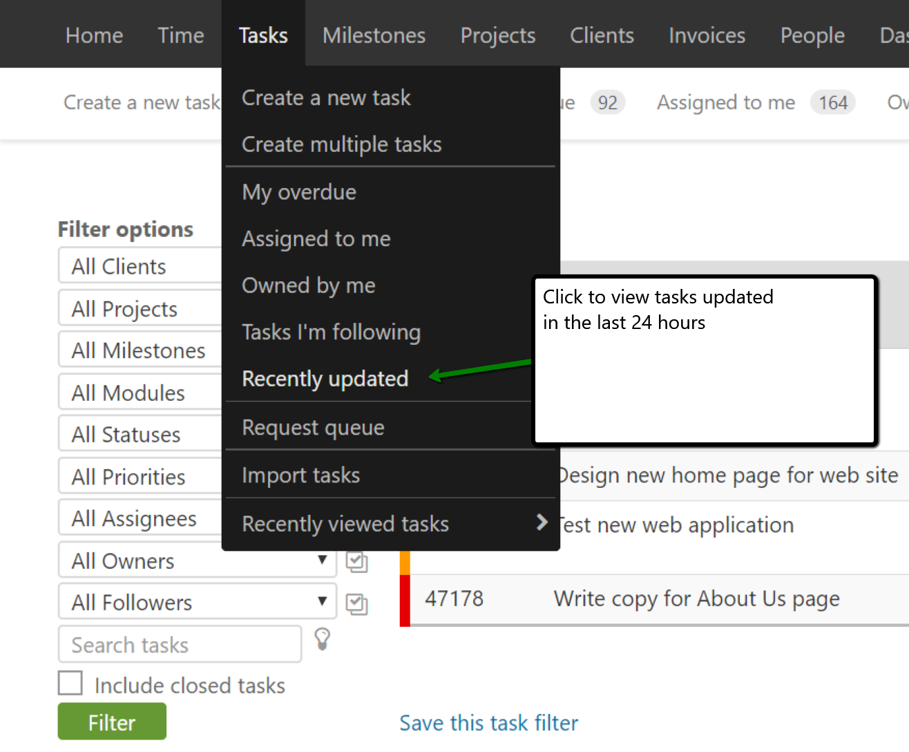 New feature: Recently updated tasks | Intervals Blog