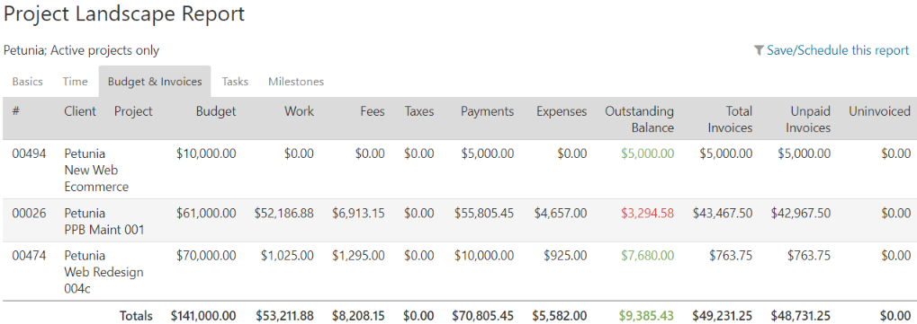 Reviewing Invoices with the Project Landscape Report | Intervals Blog